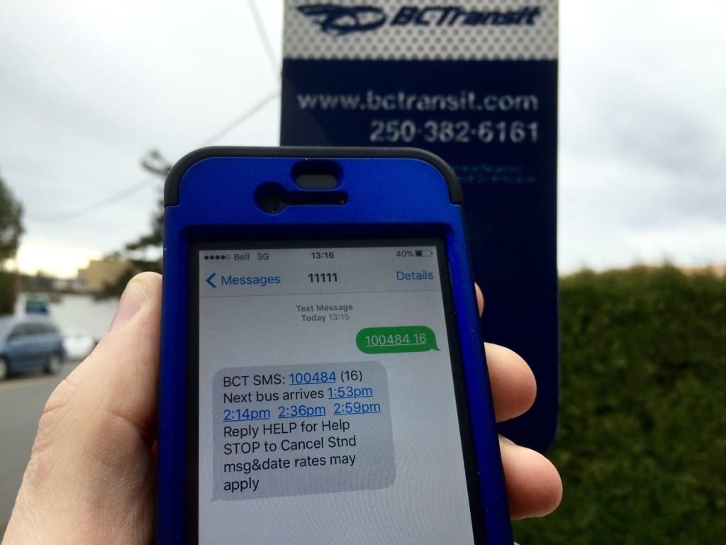BC Transit launches "Next Bus SMS" feature in Victoria