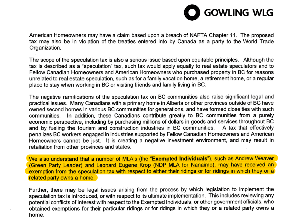 Class action lawsuit filed against BC over speculation tax