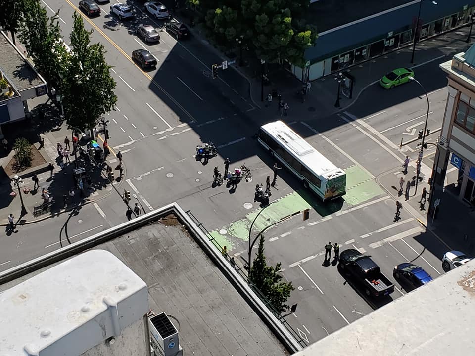 Here’s why a woman on a scooter blocked a downtown Victoria ...