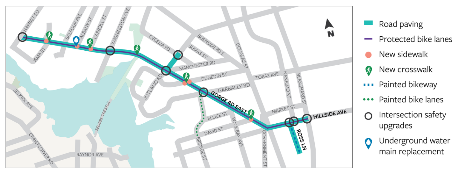 Victoria provides update on protected bike lanes and Gorge Road ...