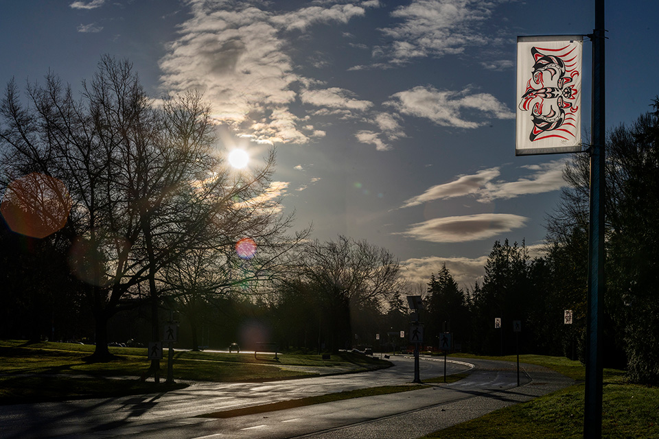 UVic displays new banners on campus to celebrate Lək̓ʷəŋən origin story