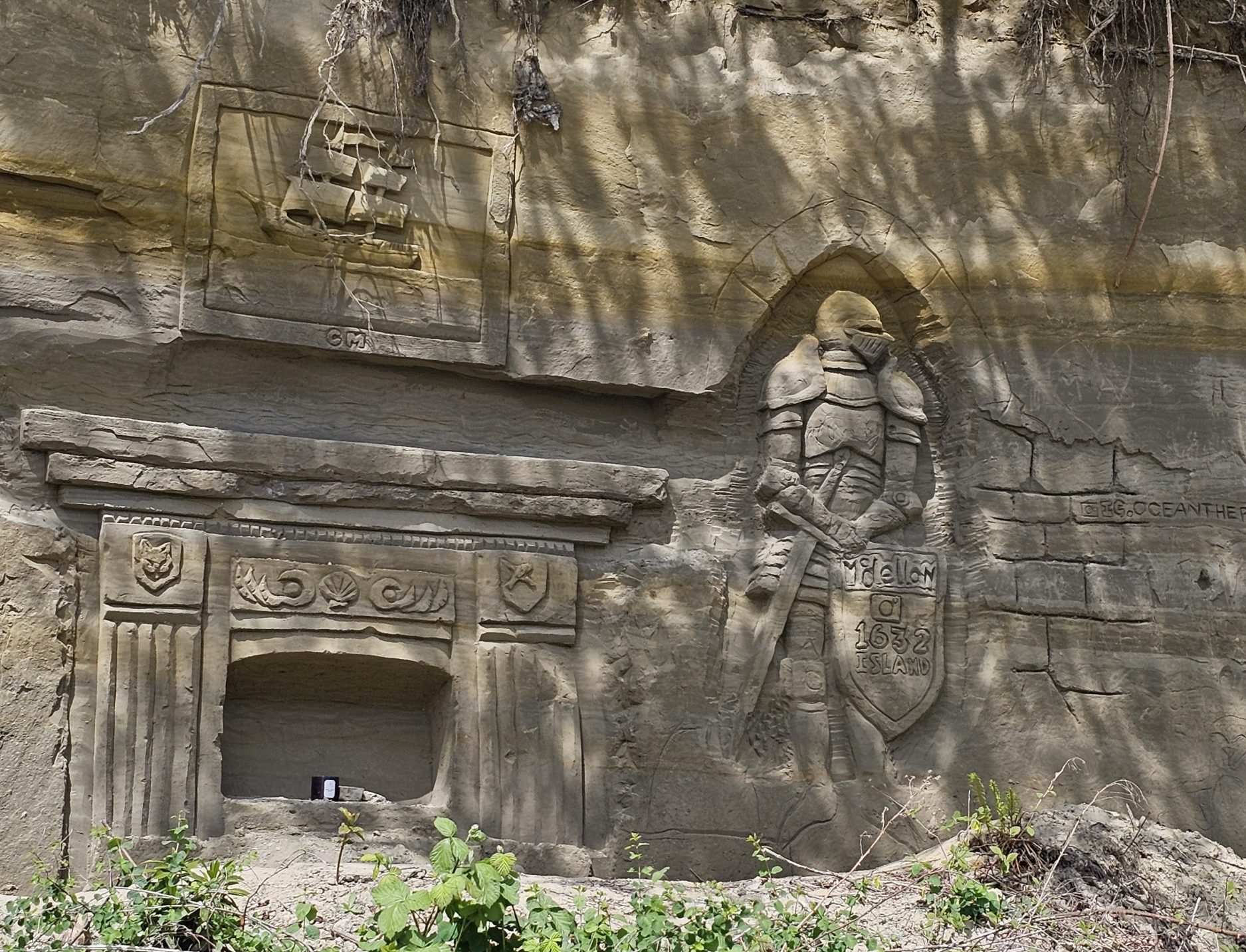 Local artist creates several sand carvings on public beach at Witty’s ...