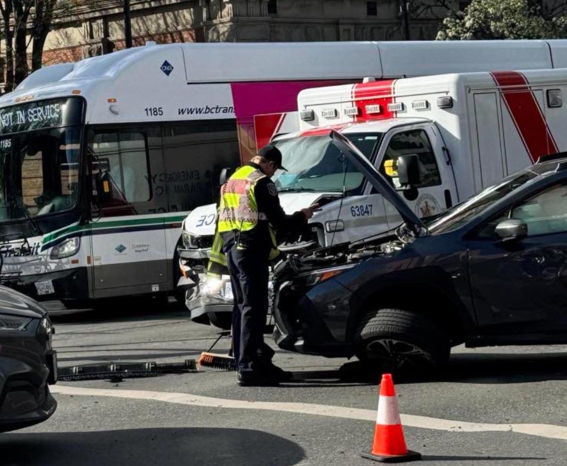 Ambulance en route to 911 call crashes at busy Victoria intersection ...