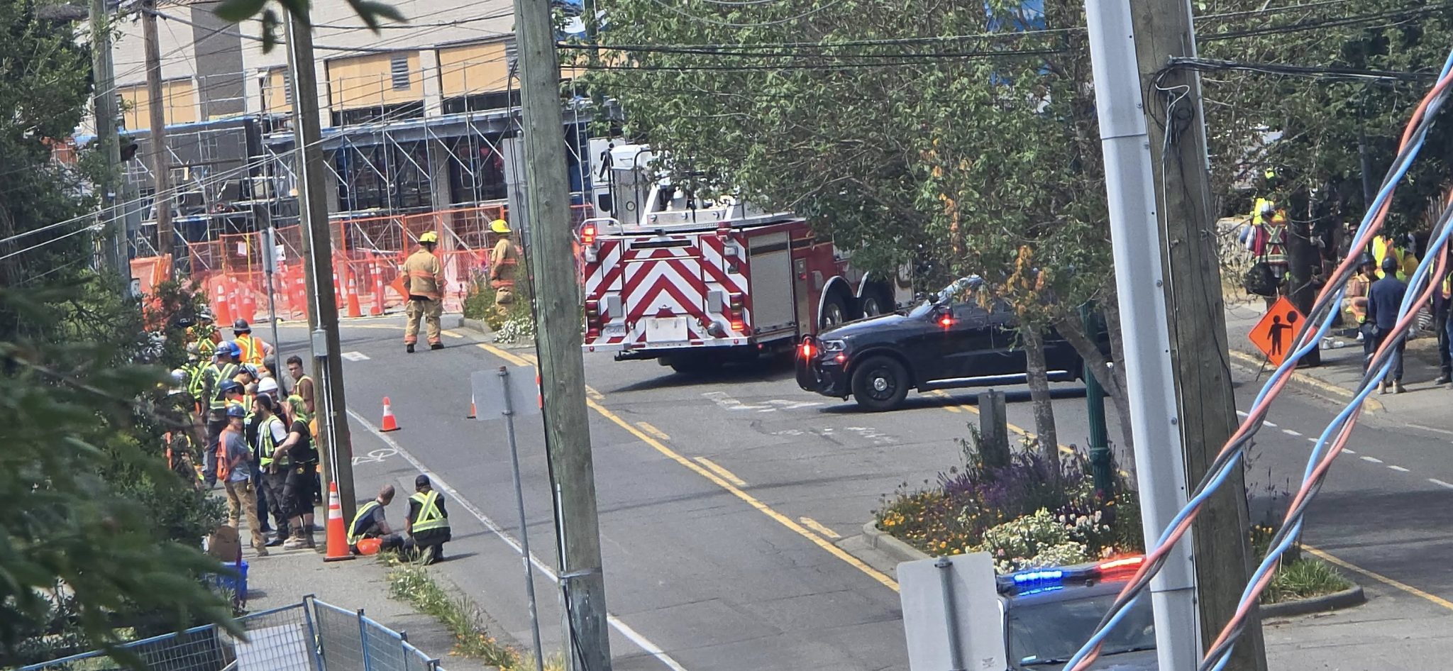Esquimalt Road temporarily closed after gas line rupture near ...