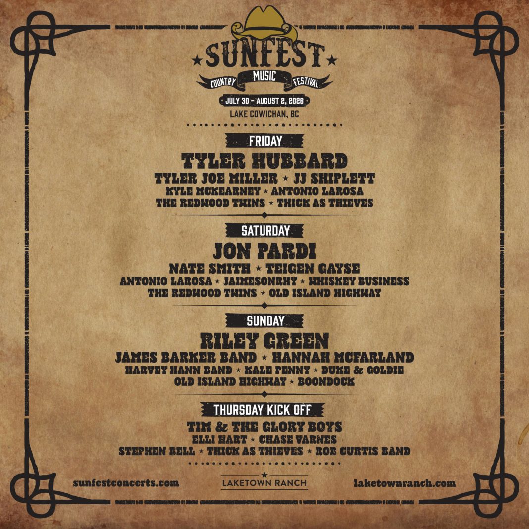 Sunfest announces stellar 2026 lineup featuring Jon Pardi and Tyler Hubbard