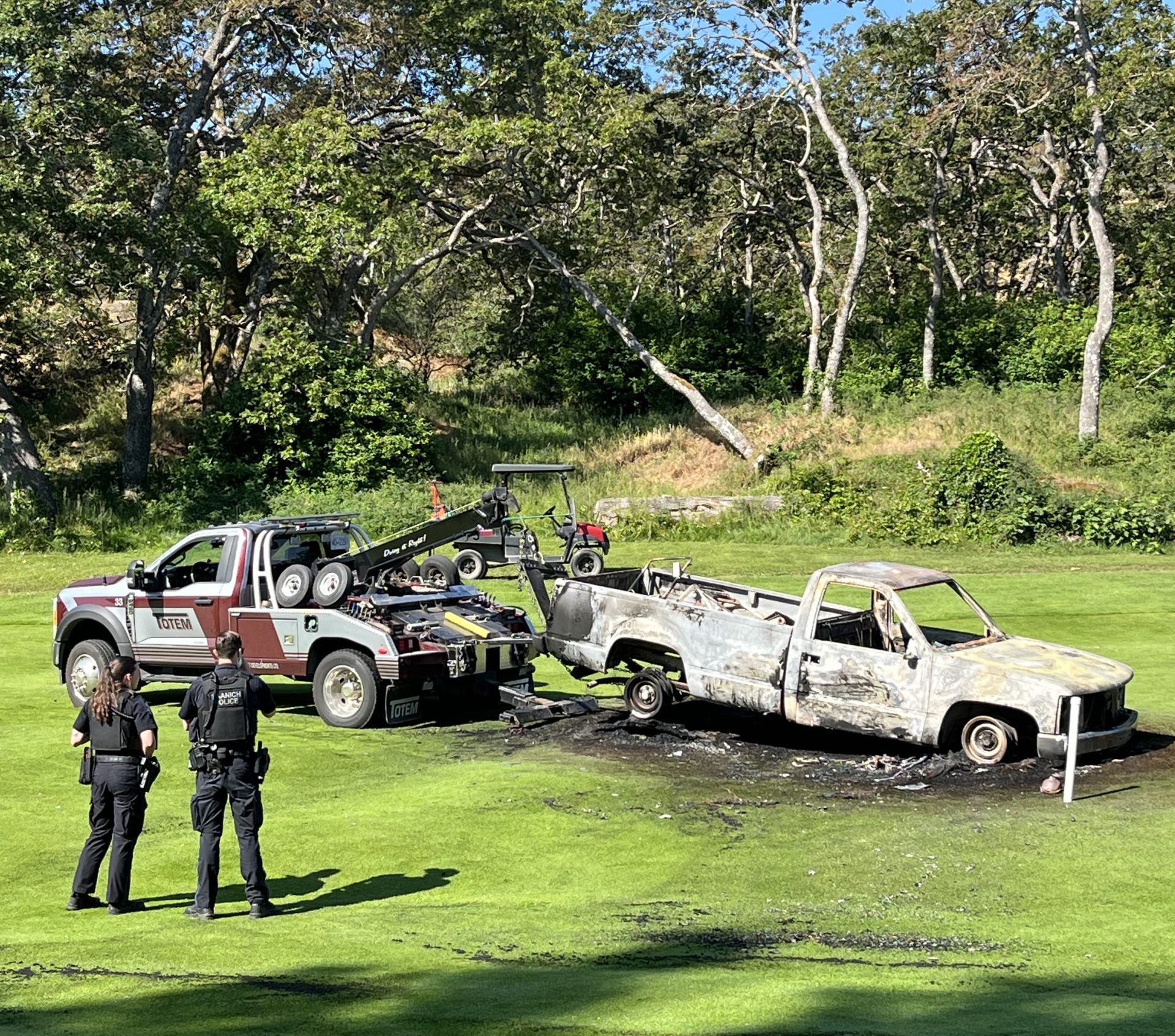 Cedar Hill Golf Course closed after stolen vehicle set ablaze on fairway